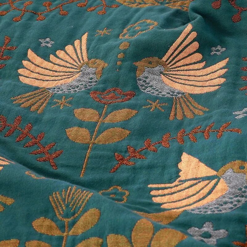 Плед двусторонний, Хлопок, Муслин, 230х200см, с бахромой, для дома