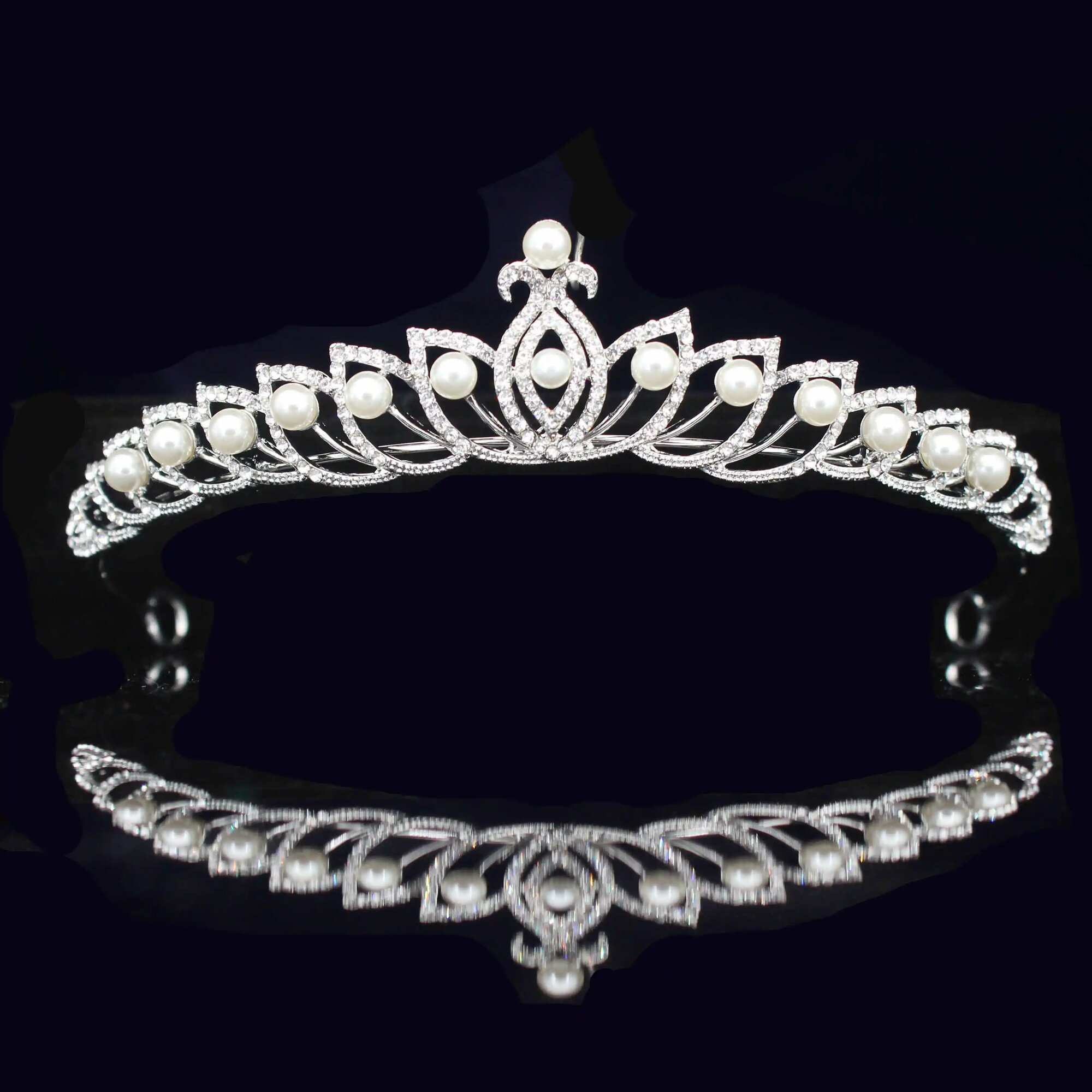 Свадебная тиара серебряного цвета, Metal color: T