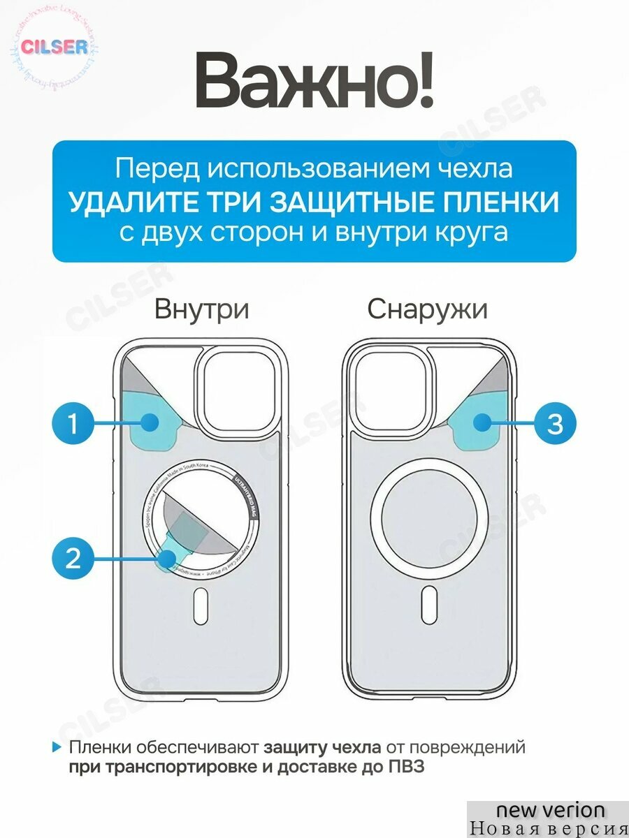 Магнитный чехол на iPhone 11 Pro Max магсейф (на айфон 11 Pro Max) с поддержкой MagSafe / прозрачный, противоударный — фото 1
