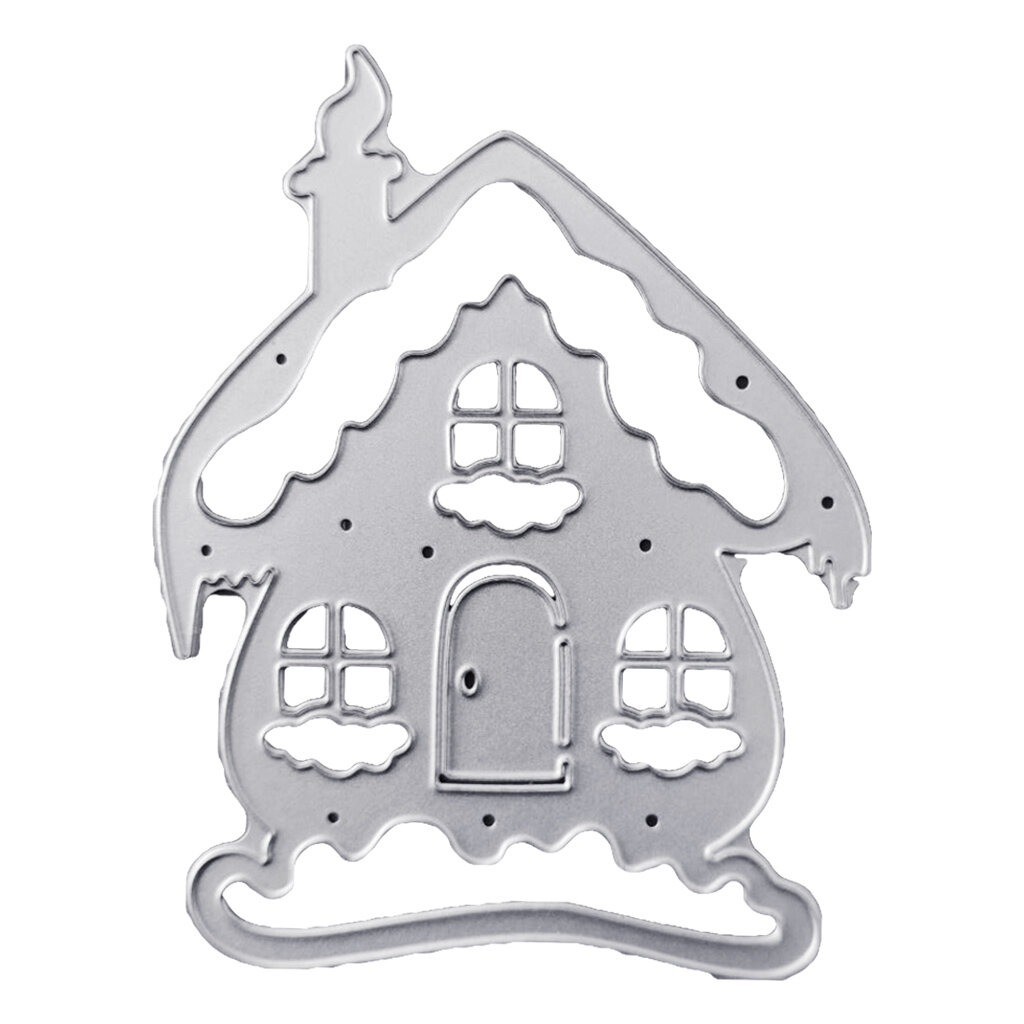 Трафарет для вырубки в виде снежного домика из металла, шаблон для скрапбукинга, альбома, бумаги, открытки, штамп для тиснения