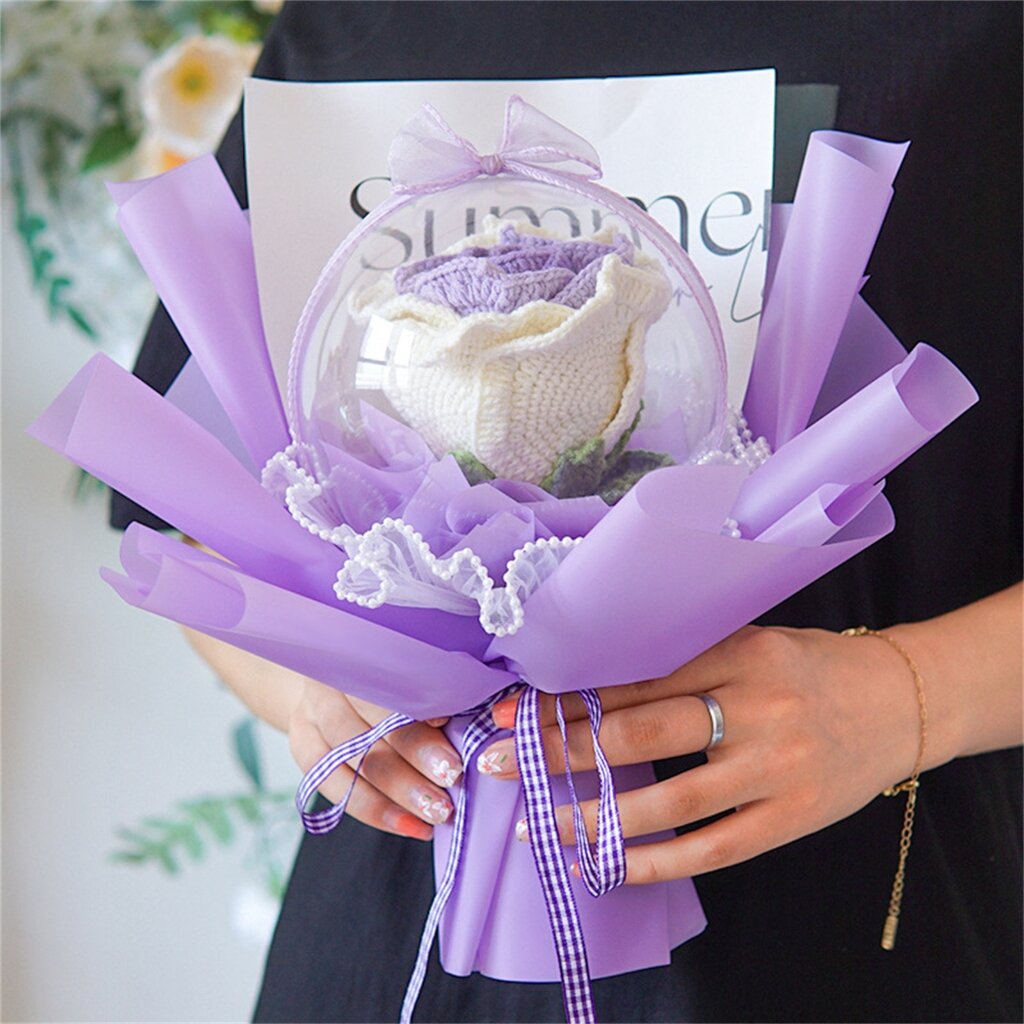 Ручная вязаная цветочная букет вязание крючком День Святого Валентина День прополки вечеринки сотканны искусственные