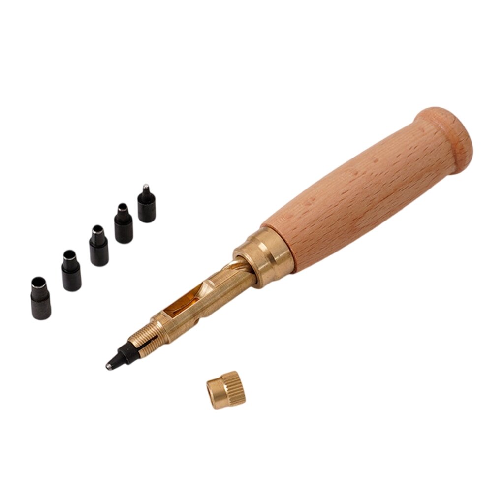 Винтовой Дырокол Кожаный Дырокол Инструмент Бумажный Дырокол Ремесленный Перфоратор 6 Размеров Наконечников 1.5 мм 2мм 2.5 мм 3мм 3.5 м 4мм