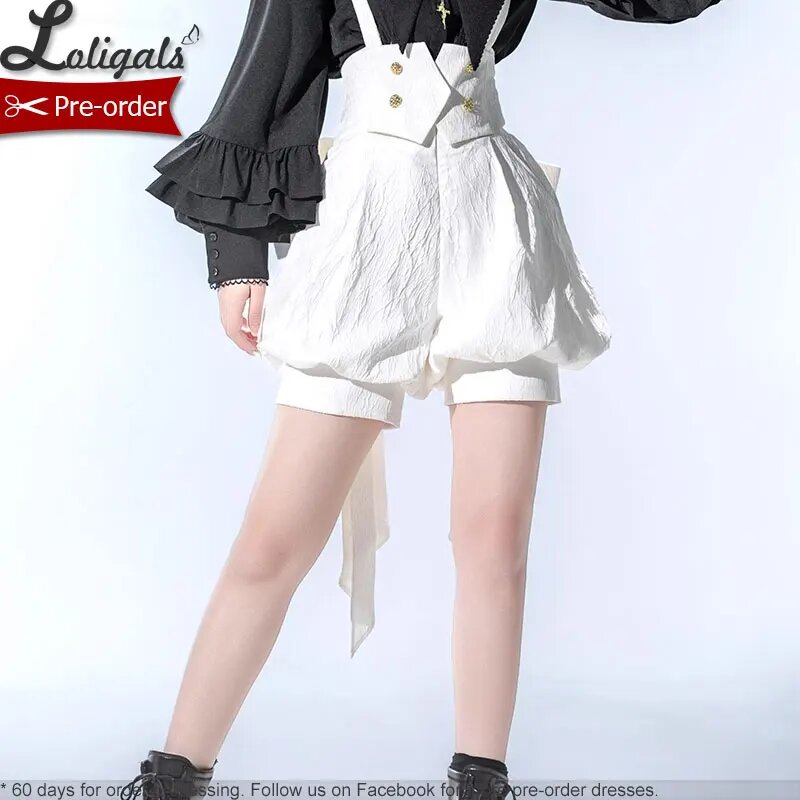 Розовая рубашка Loligals с длинными рукавами + белые шорты Ouji Prince с бантом Черный, L, White Shorts