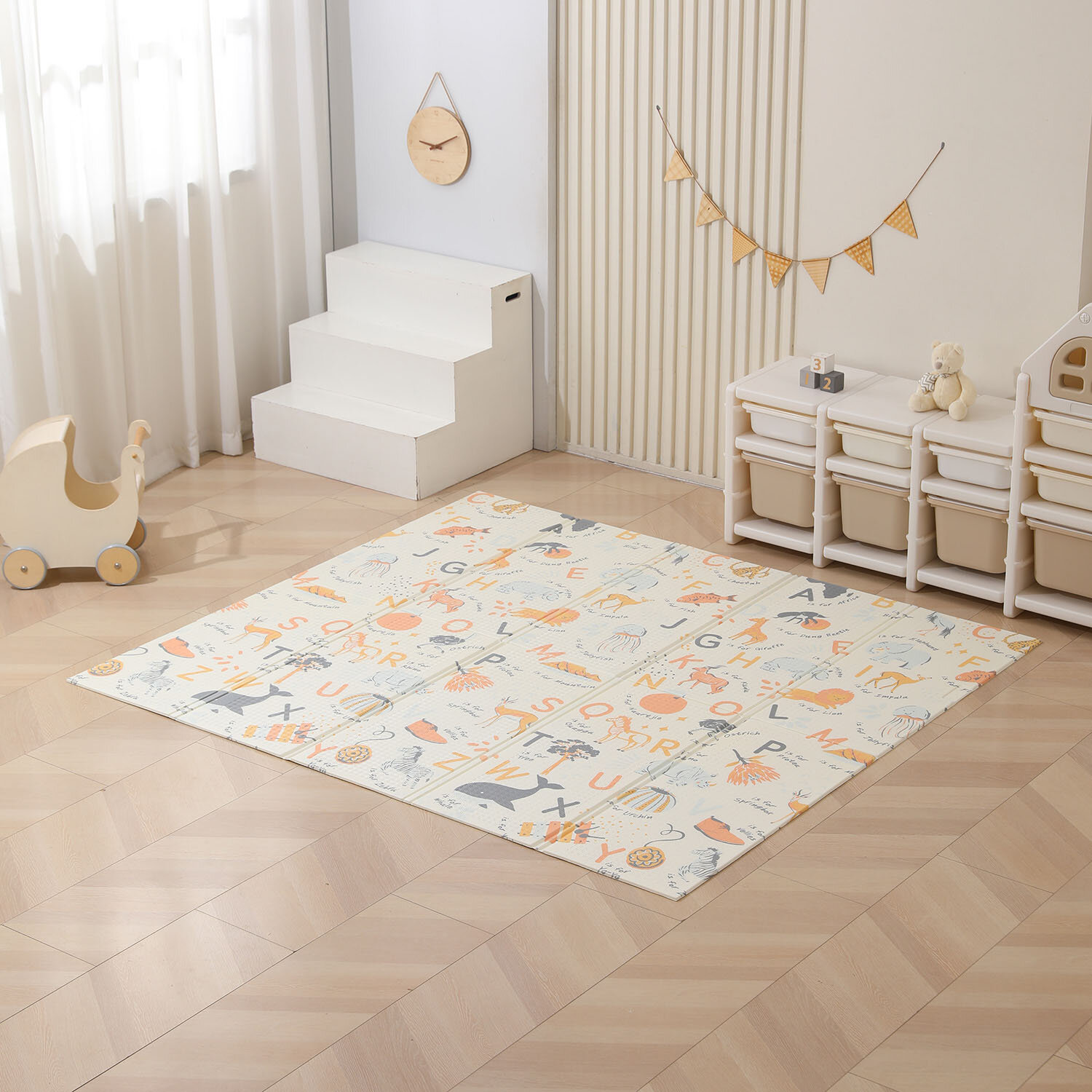 Коврик игровой складной UNIX Kids Learning 180x200 см Camel PMLG180CL