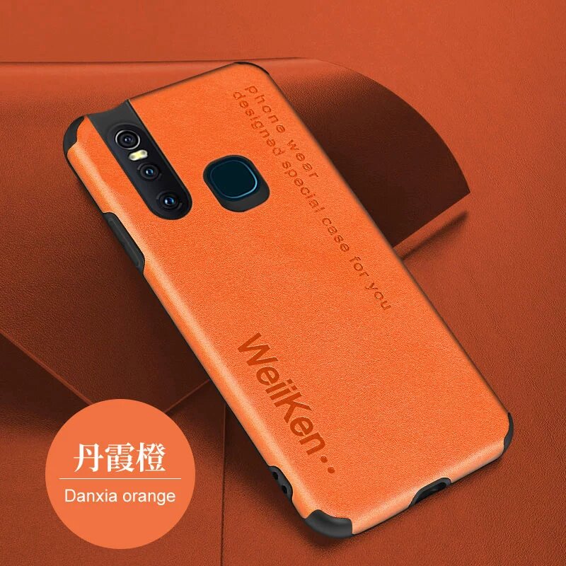 Силиконовый мягкий чехол с полной защитой для vivo S1 / V15 в цвете Terracotta Orange