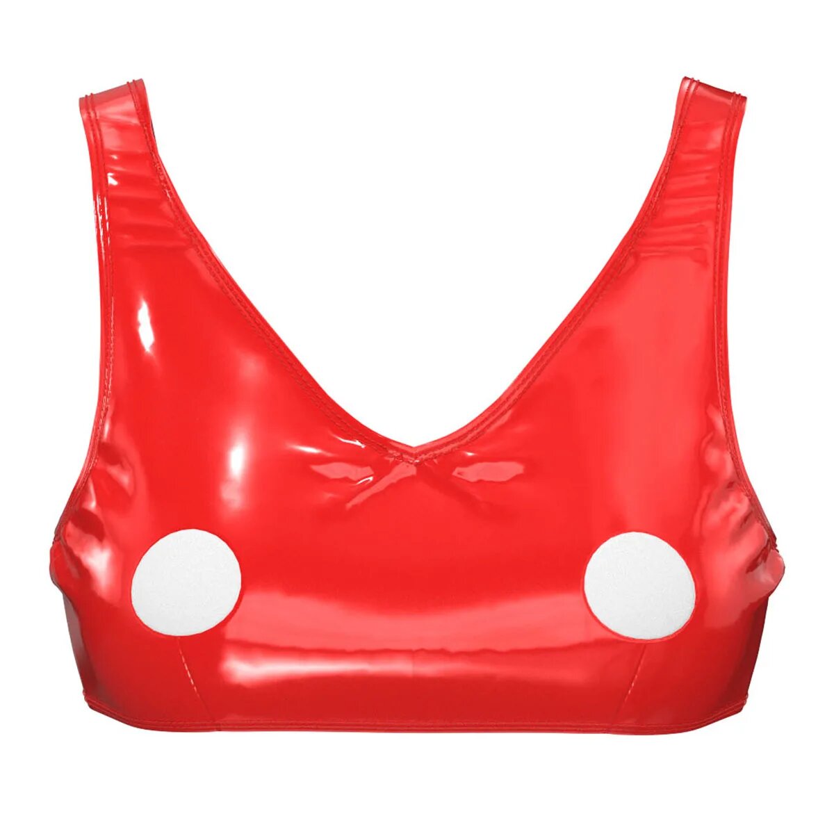 Женский глянцевый бюстгальтер без чашек из искусственной кожи с открытой грудью, блестящий кожаный бюстгальтер без косточек, женский укороченный топ без косточек на молнии, клубная одежда l, Красный, Красный