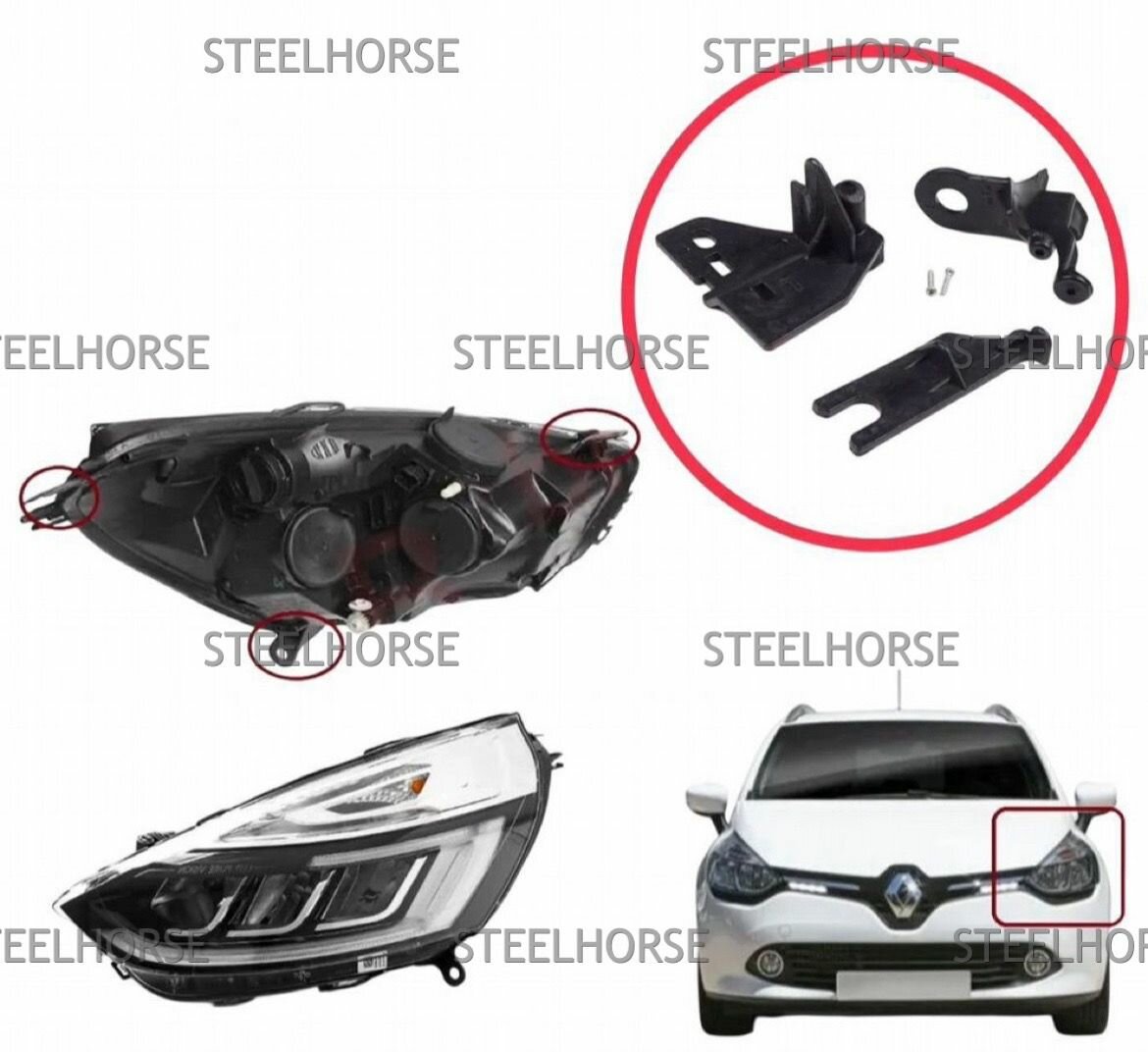 Кронштейн фары левой (к-кт) RENAULT CLIO IV (2012>)