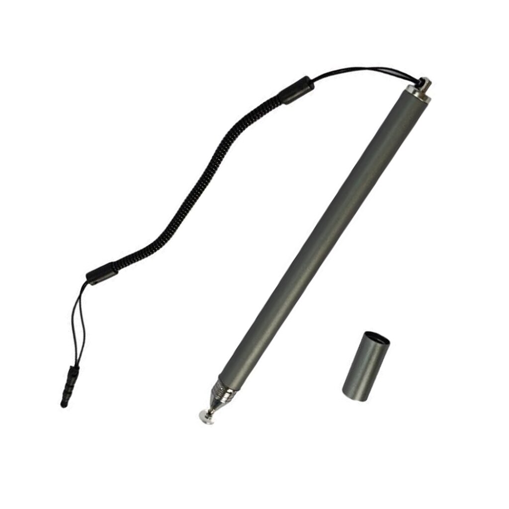 Ручка с сенсорным экраном для мобильного телефона и планшета со шнуром для пера-серый