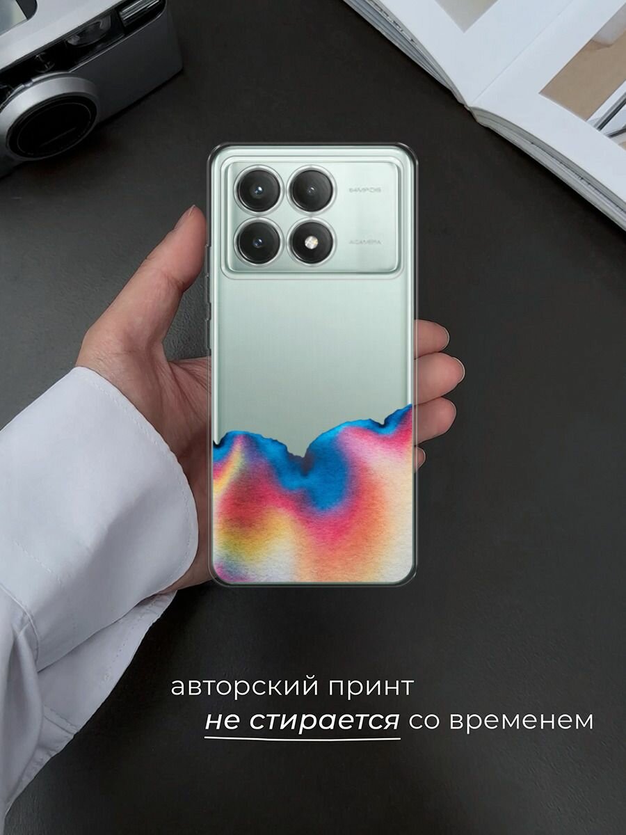 Чехол на Xiaomi Poco X6 PRO 5G / Поко X6 Про 5G с принтом Акварельное сочетание, прозрачный — фото 1