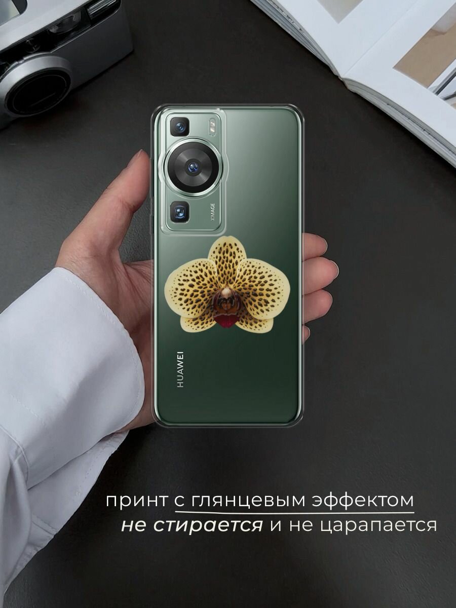 Чехол на Huawei P60/P60 Pro / Хуавей P60/P60 Про с принтом Желтая орхидея — фото 1