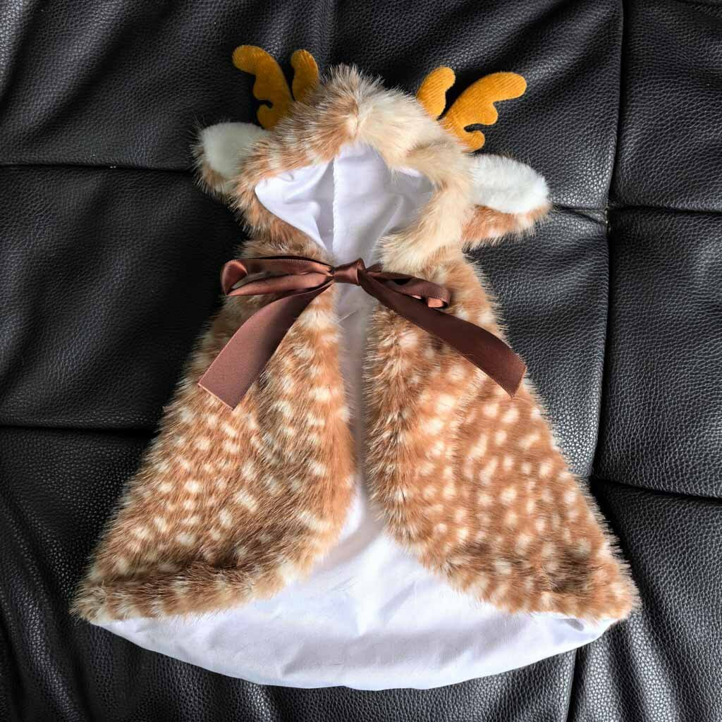 Новая рождественская одежда для домашних животных "лосиный плащ", коричневый в горошек, M