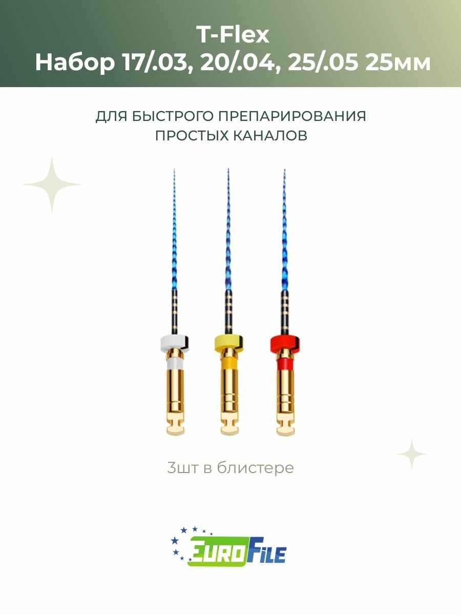 Профайлы машинные Т-флекс T-Flex 25мм 17/.03,20/.04,25/.05, 3шт Еврофайл