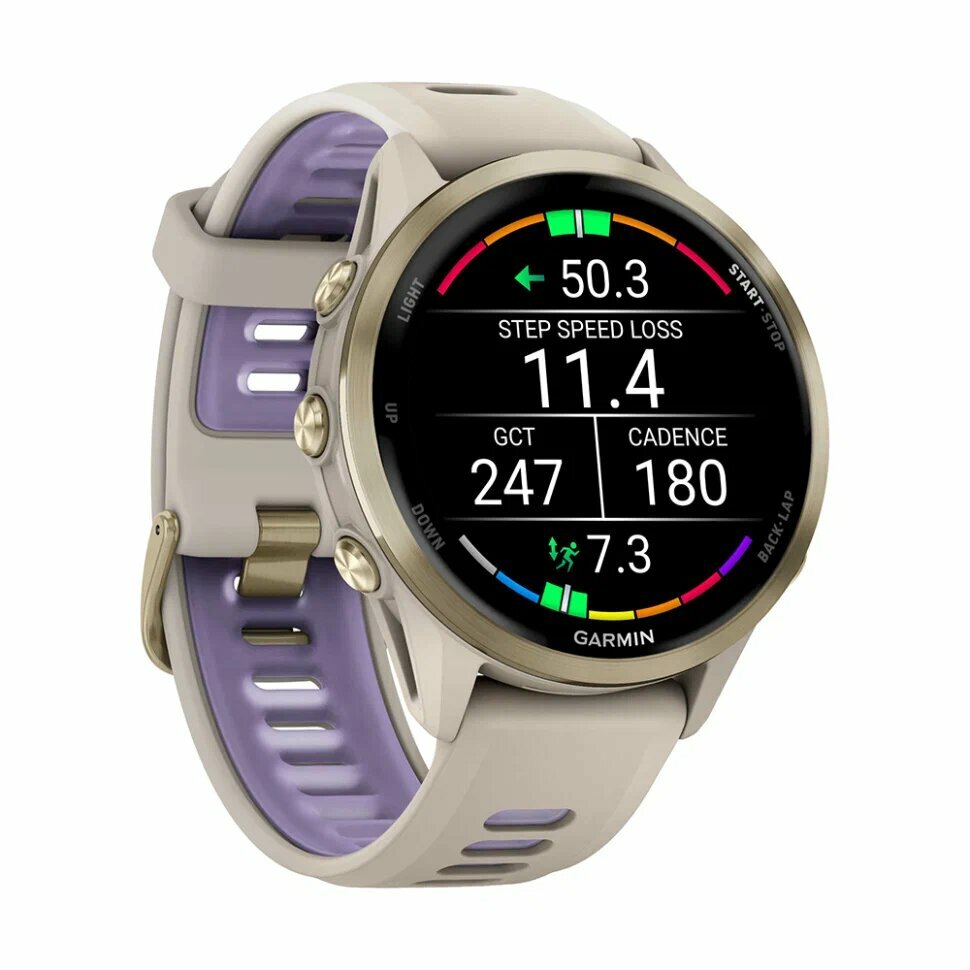 Часы Garmin Forerunner 970 Soft Gold Titanium with French Gray Case and French Gray (Русский язык) Европа 010-02969-12