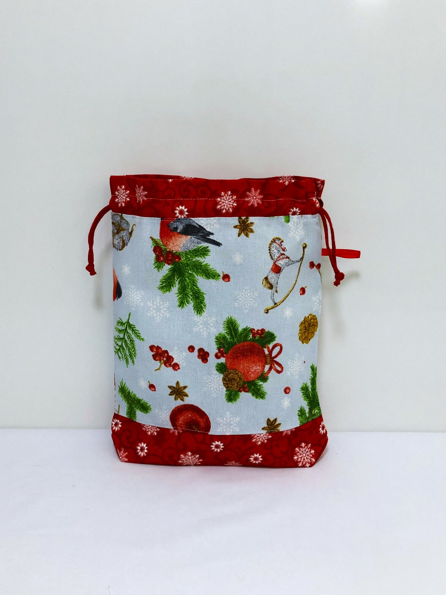 Мешочек из рогожки 25х32х4 см, -нг7-4, новогодний, для упаковки и хранения