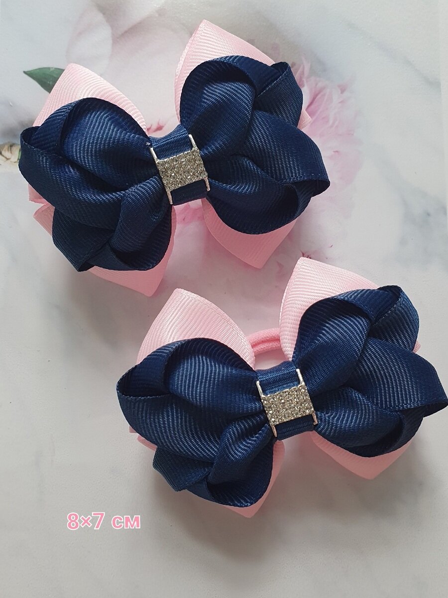 Банты сине-розовые