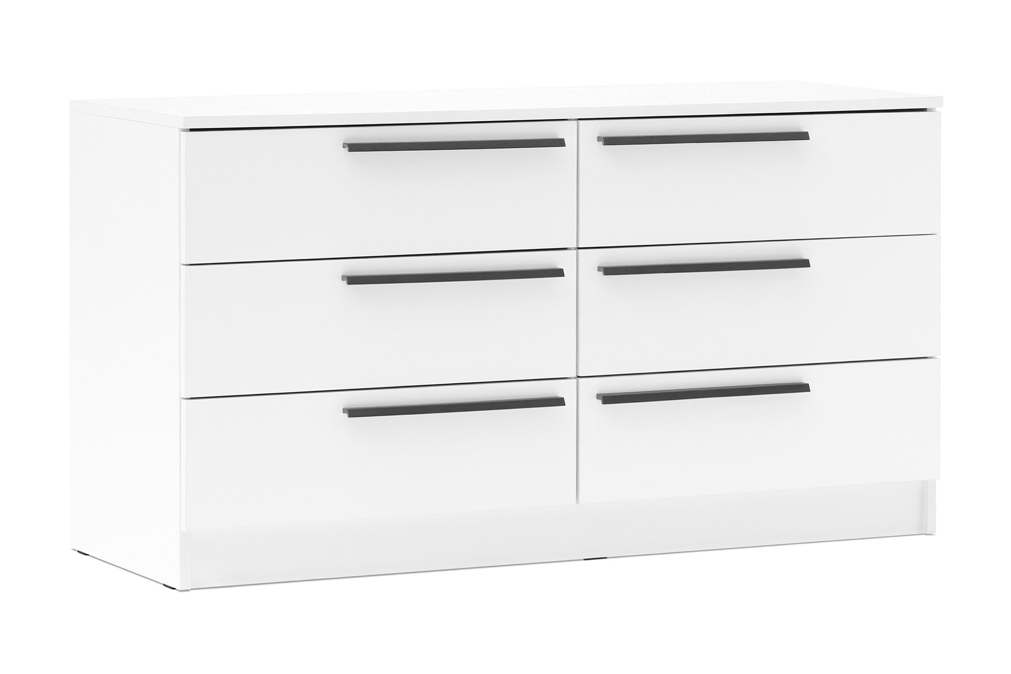 Комод для одежды Нонтон Берген, 120x45x65 см, 6 ящиков, белое дерево