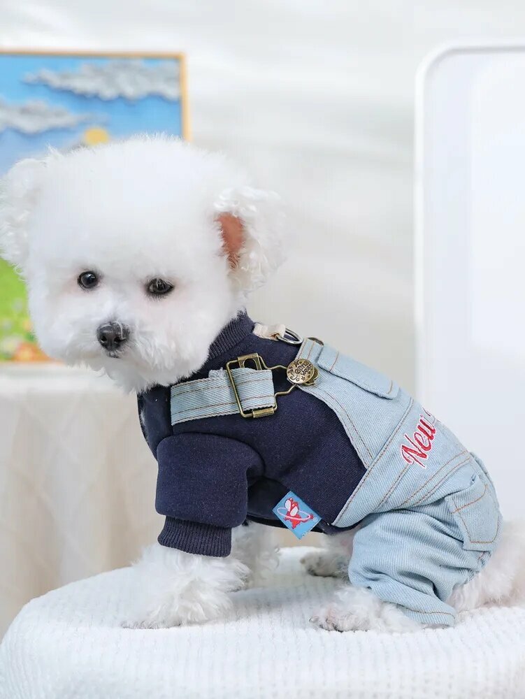 Четырехногая одежда, LUCKY DOG , которую могут носить как домашние собаки, так и кошки, светло - голубая, высококачественная ткань, удобная и мягкая, спортивный стиль отдыха