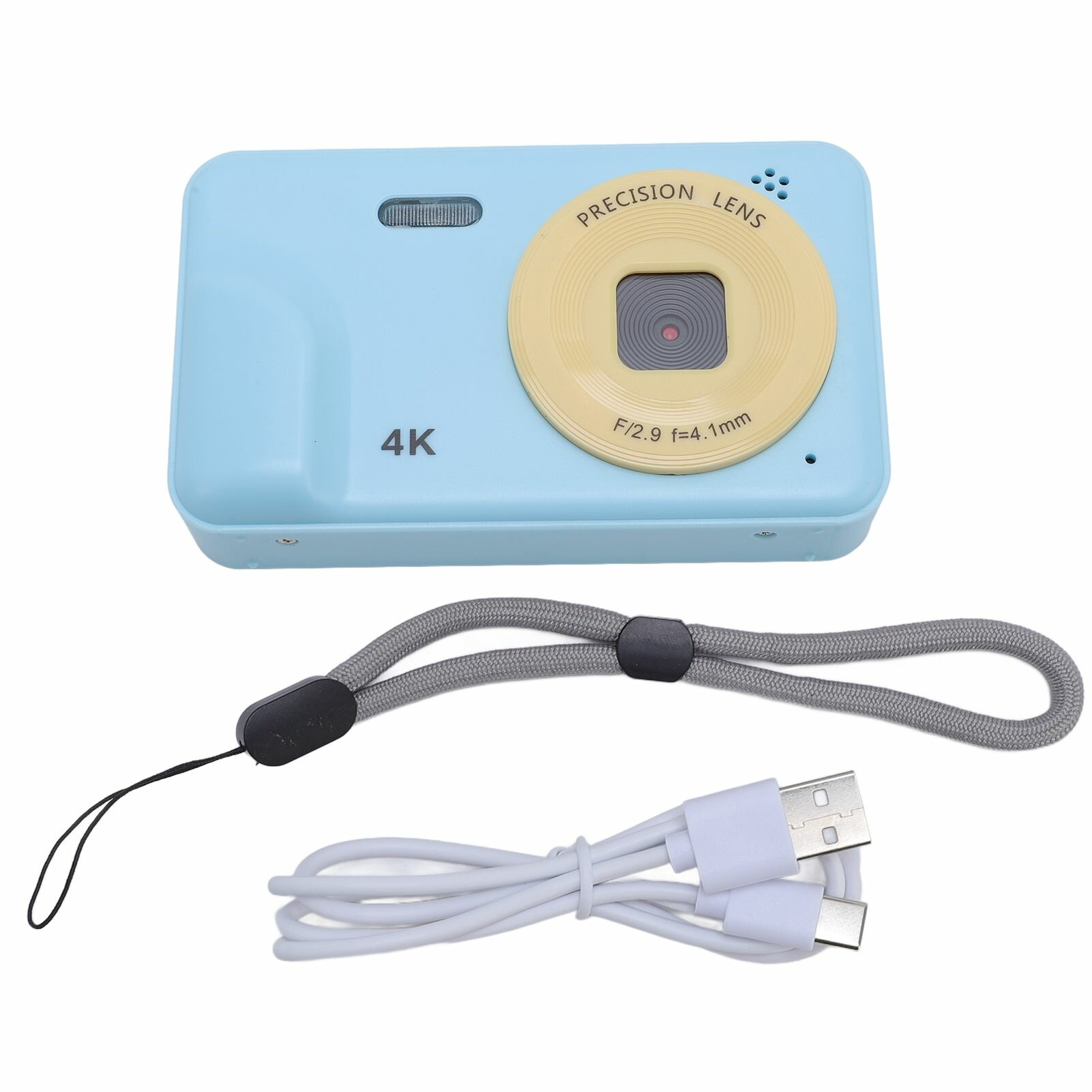 Цифровая камера 48MP 1080P с автофокусом, 5-кратным зумом, 2,0-дюймовым IPS-экраном, несколькими фильтрами, портативная компактная студенческая камера для ежедневных путешествий, синяя