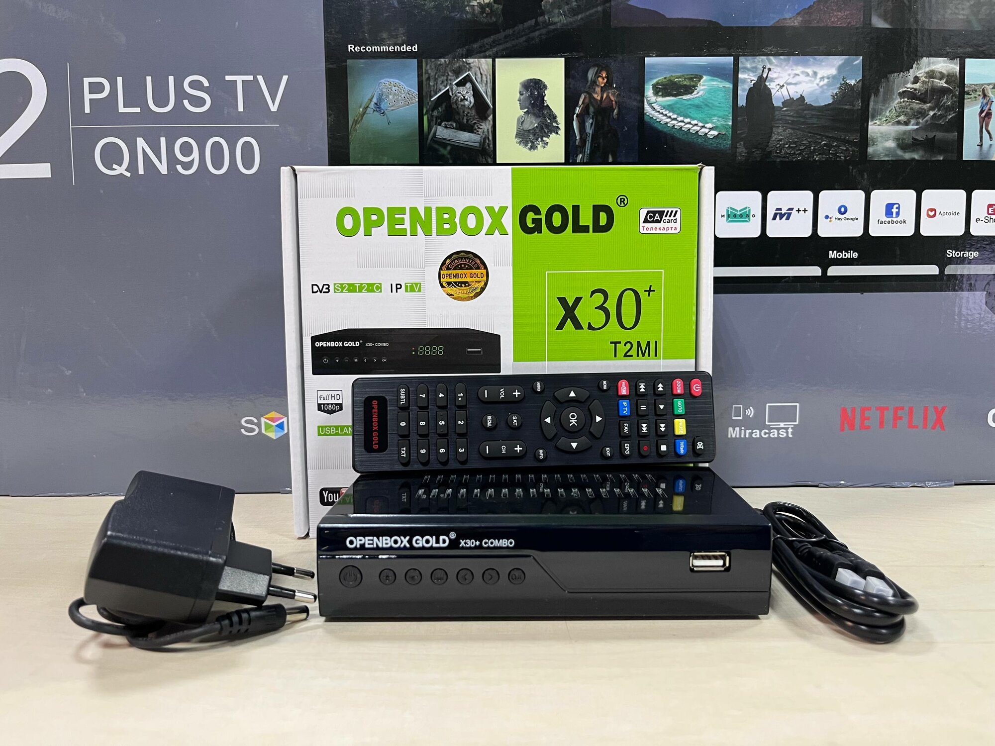 Ресивер OpenBox Gold X30+, для спутникового и эфирного телевидения, Full HD