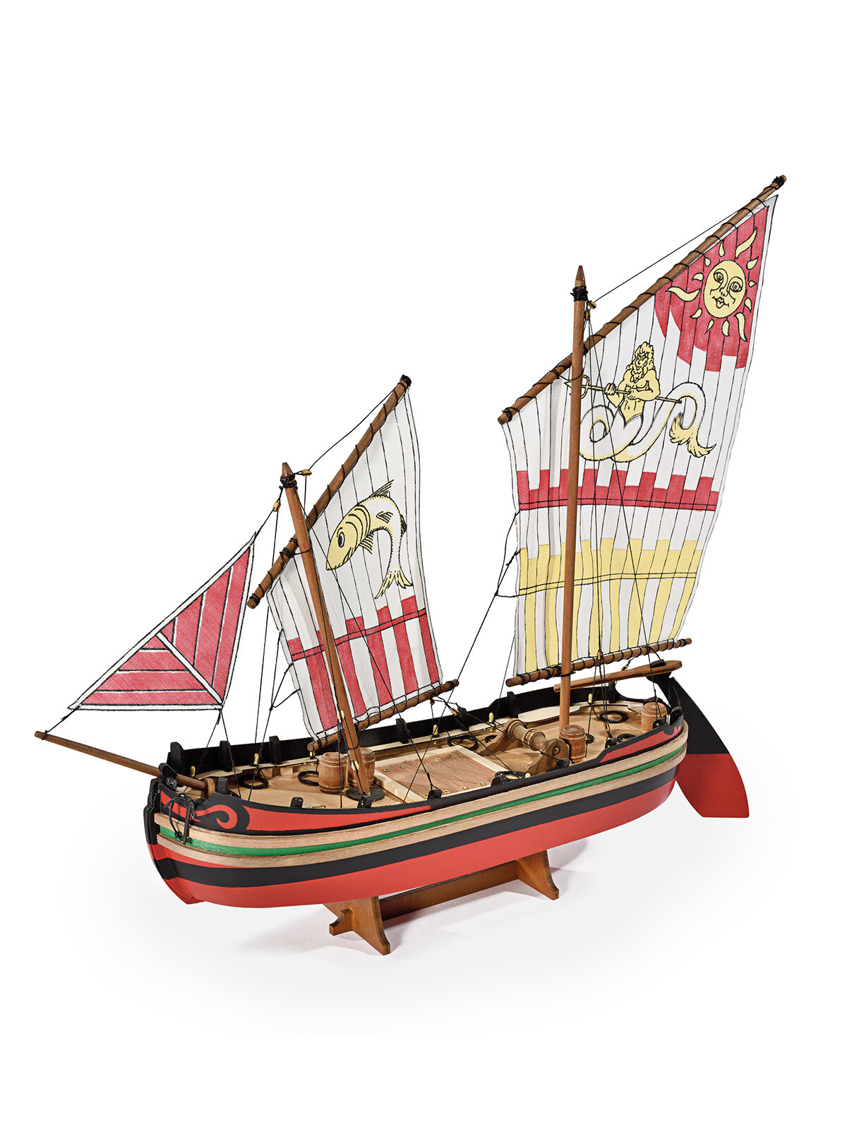 Сборная модель парусного корабля для начинающих от Amati, требака Trabaccolo, 60 часов, М.1:45