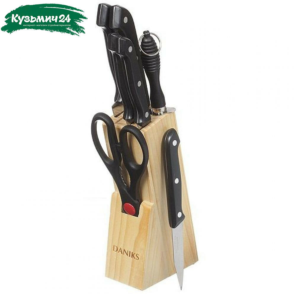 Набор ножей на деревянной подставке YW-A116-7 8 предметов DANIKS