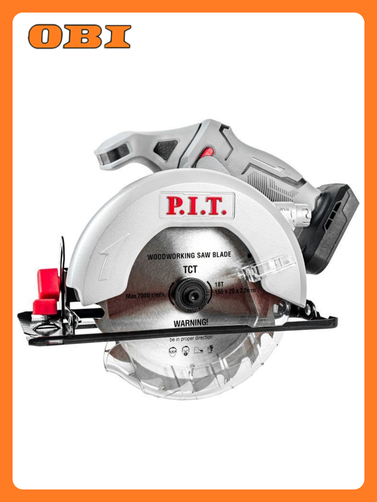 Пила циркулярная аккумуляторная P.I.T. PKS20H-165A0 SOLO 20В без АКБ и З/У