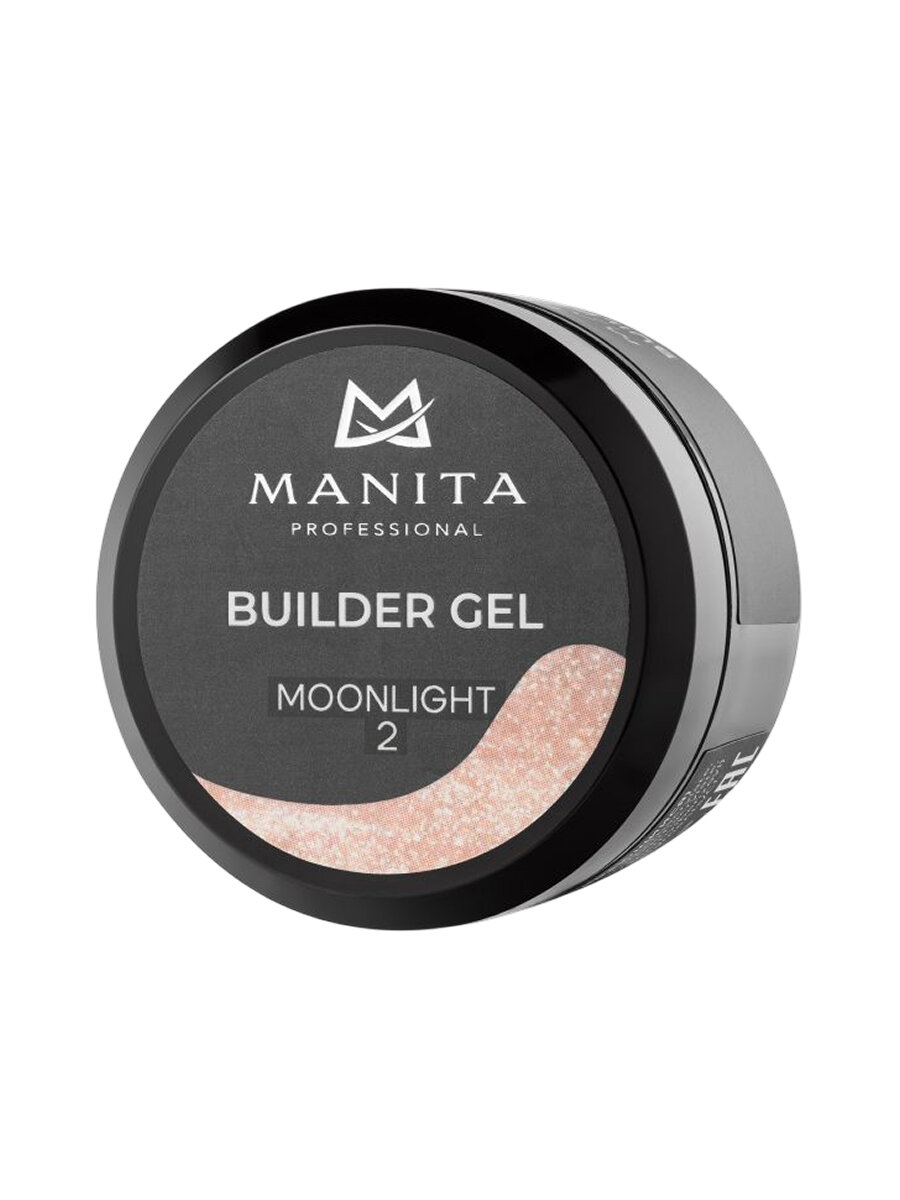 Manita Professional Гель моделирующий для ногтей с хлопьями юки / Builder Gel Moonlight №02, 15 мл