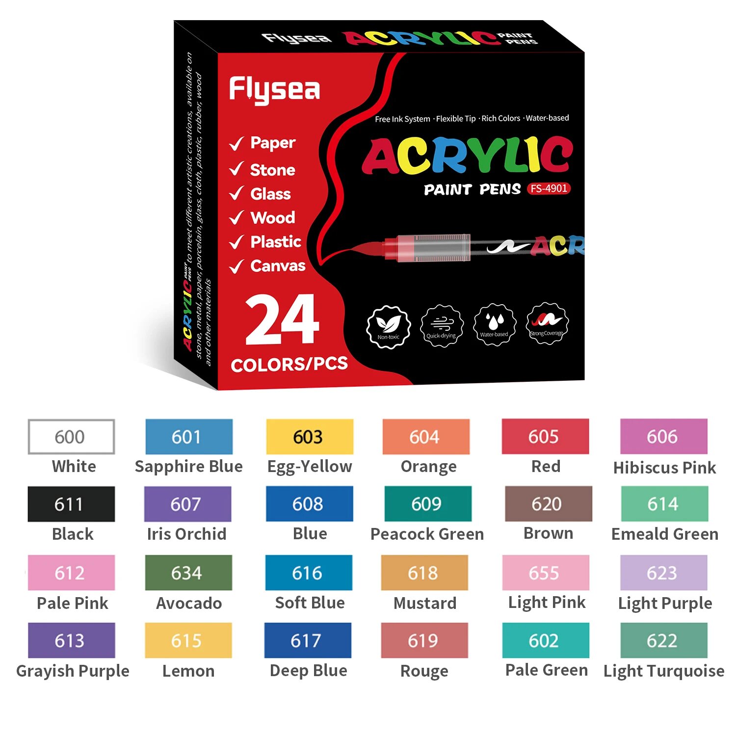 Маркеры для рисования Direct Liquid Acrylic Paint Markers 24Color