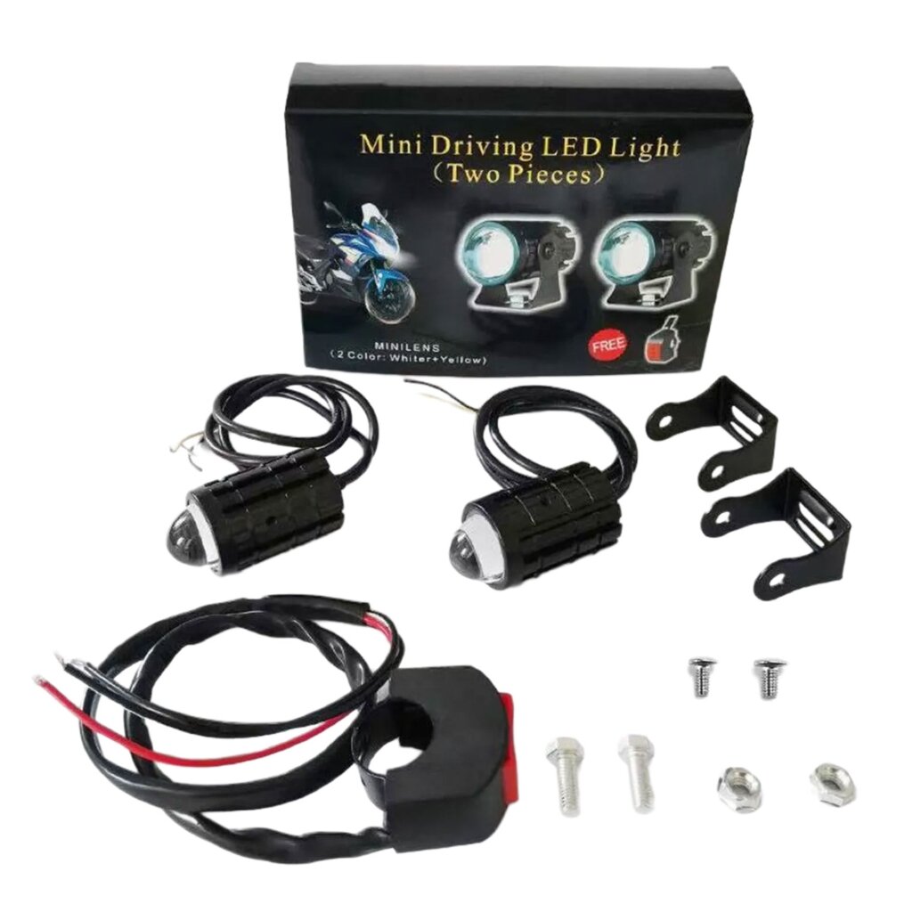 Двухлучевой мотоциклетный LED-фара с желтыми и белыми режимами света и алюминиевой системой охлаждения