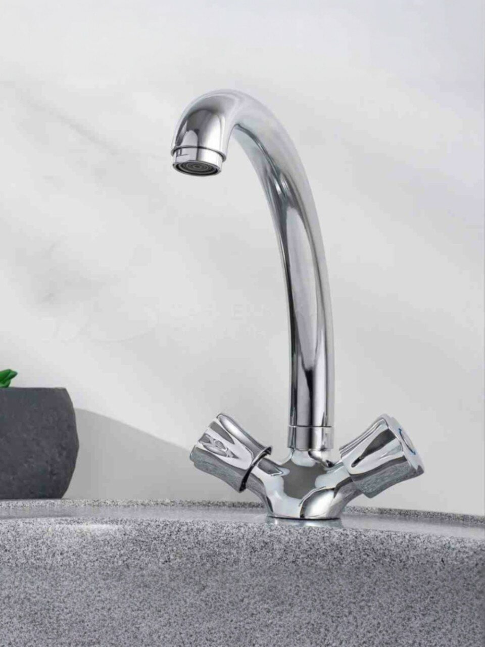 Смеситель для кухни, РМС, с кран-буксой, хром, SL116-273F