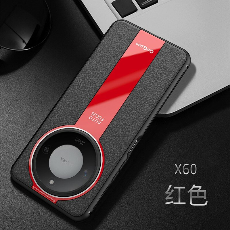 Чехол для Honor X9C / Хонор Х9C, soft touch, чехол-кардиомонитор, искусственная кожа, поликарбонат (PC), защита камеры, ударопрочный, усиленные углы, Honor, Honor X9C, red,