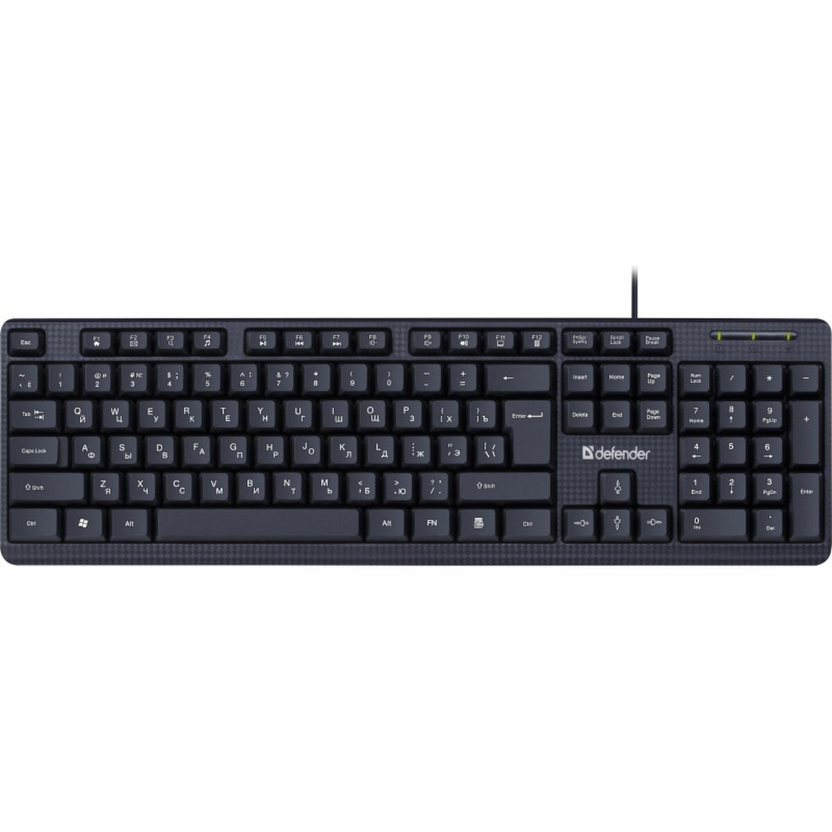 Клавиатура Defender Daily HB-162 RU проводн, черный,104кнопки+FN, 1.8м 45162 (2282946)