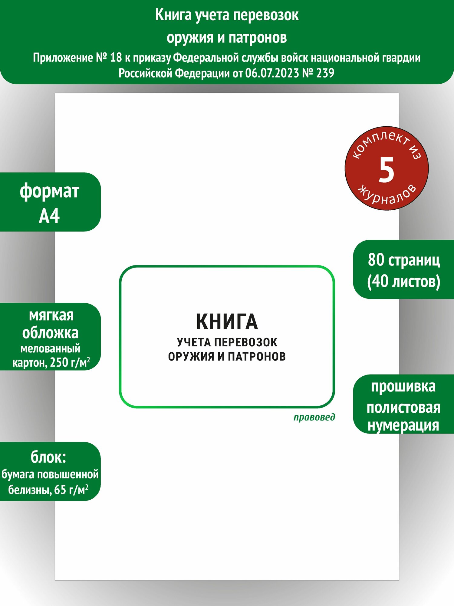 Книга учета перевозок оружия и патронов