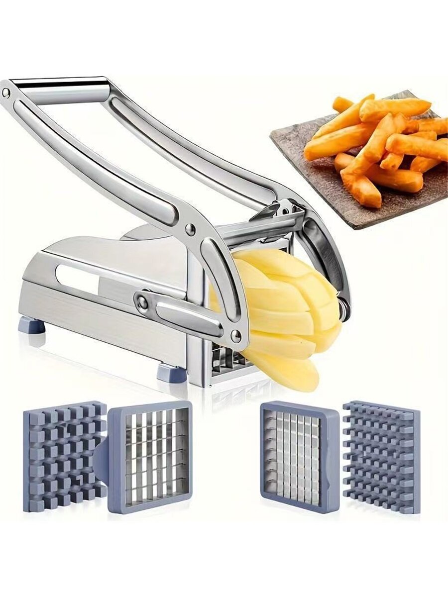 Картофелерезка для картофеля фри из нержавеющей стали Быстросъемная картофелерезка с лезвием на 36/46 отверстий Ручной кухонный инструмент