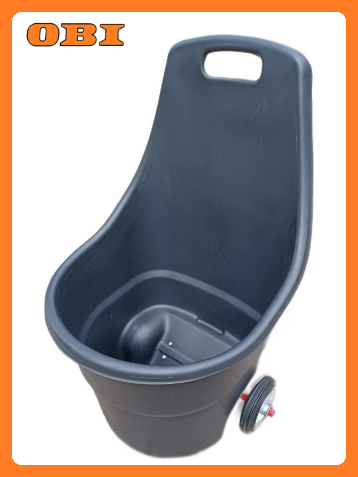 Ведро-тележка Антиудар, пластик, 50л, с промышленным колесом, серая