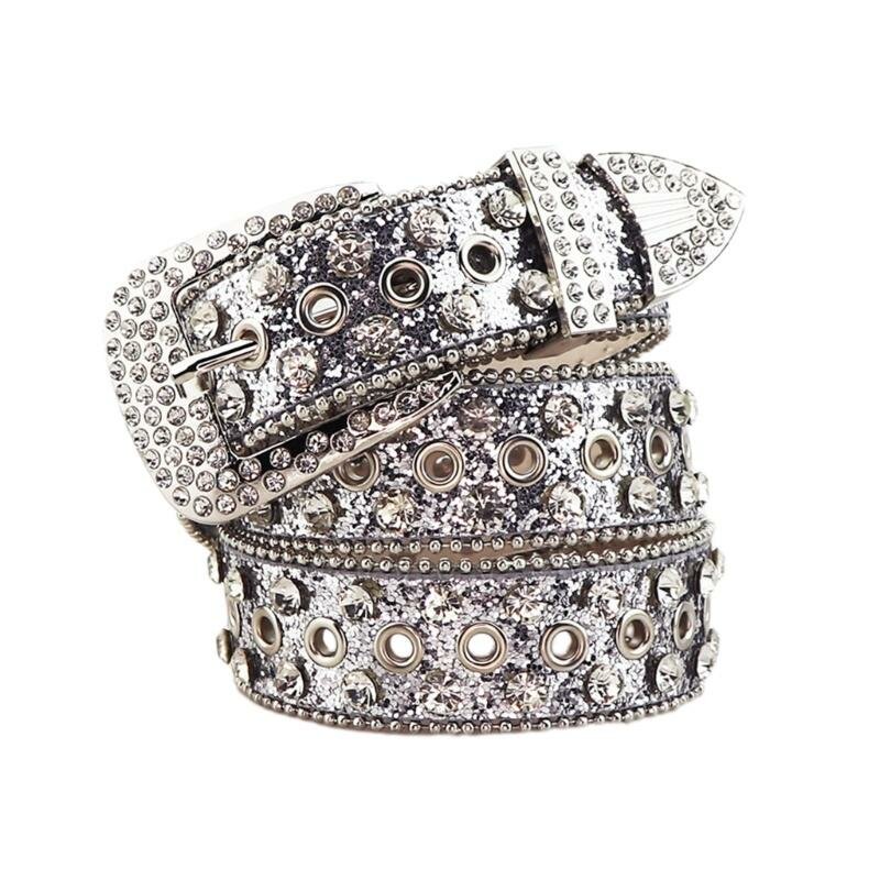 Пояса, Пояс со Стразами-Серебристый-M