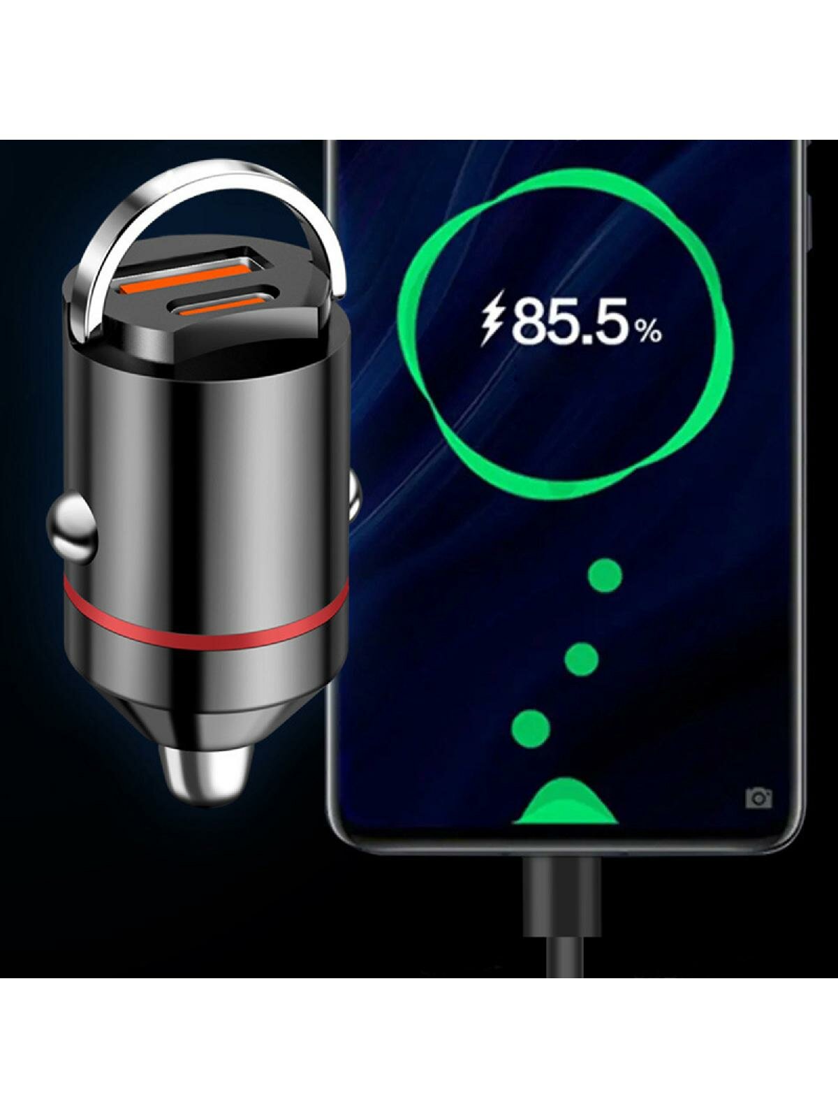 PD30W / 66W / 100W Розетка для прикуривателей USB Type C Адаптер для быстрых автомобильных зарядных устройств