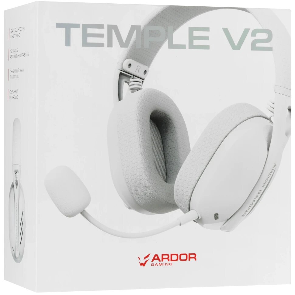 Беспроводные/проводные наушники ARDOR GAMING Temple V2 белый 2025
