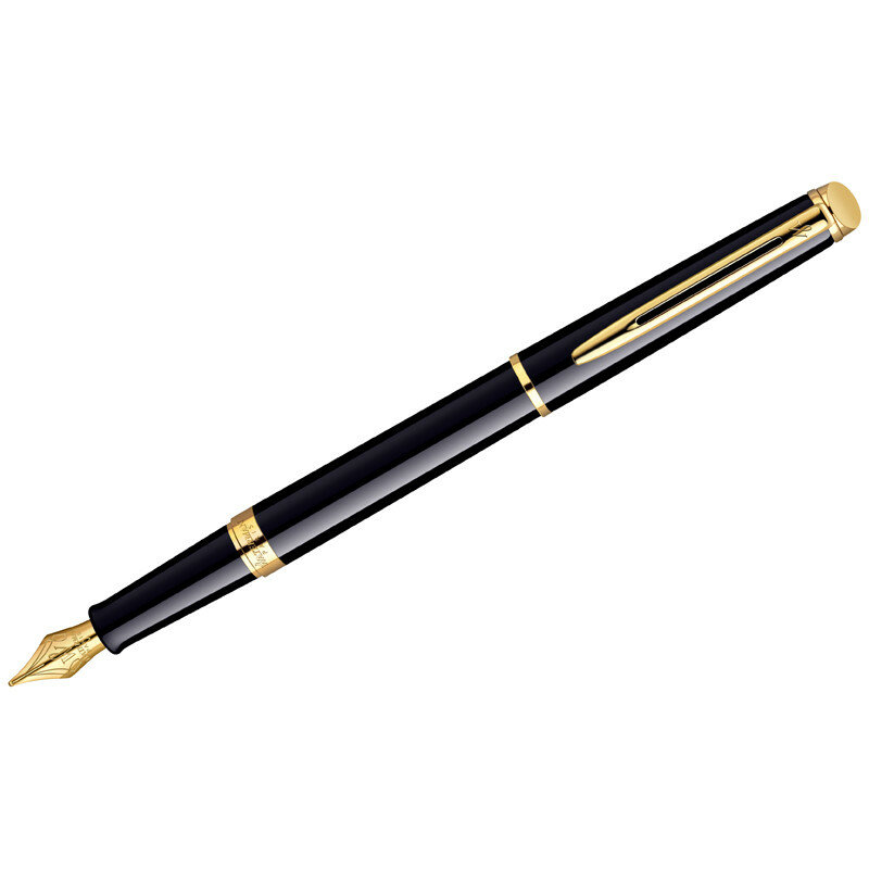 Ручка перьевая Waterman "Hemisphere Mars Black GT" синяя, 0,8мм, подарочная упаковка, 184190