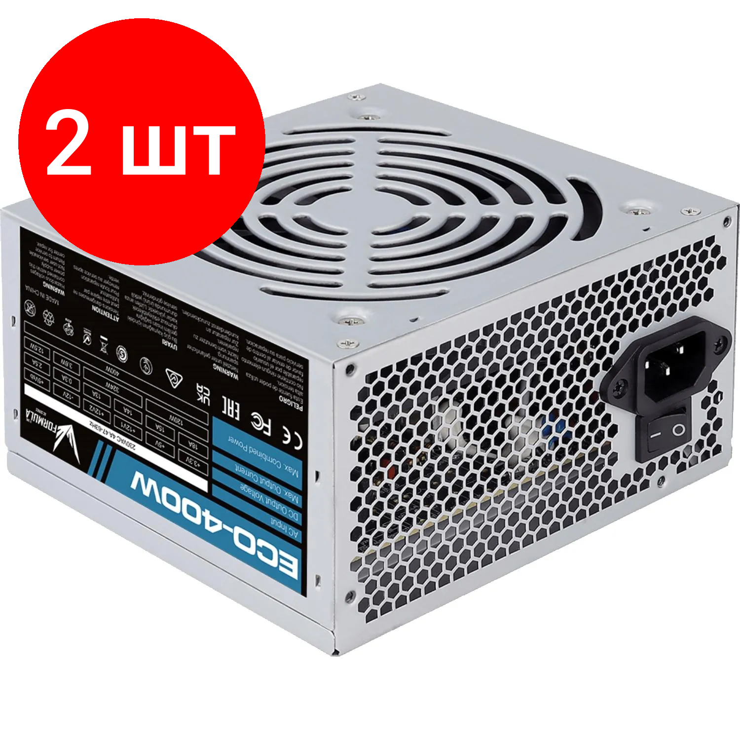 Комплект 2 штук, Блок питания Formula V Line ECO-400, 400W, ATX12V v2.3, 12cm Fan