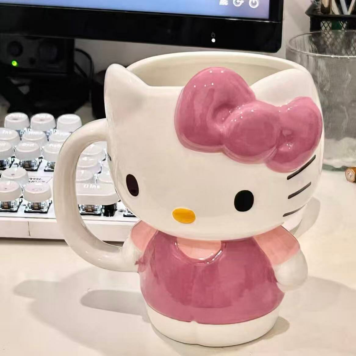 Кружка "Hello Kitty", керамика, белая, для посудомоечной машины, 300мл