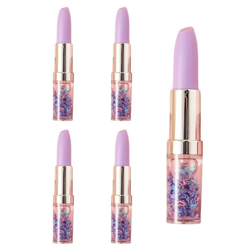 Набор из 5 шт. люминесцентных маркеров в форме помады, Фиолетовый