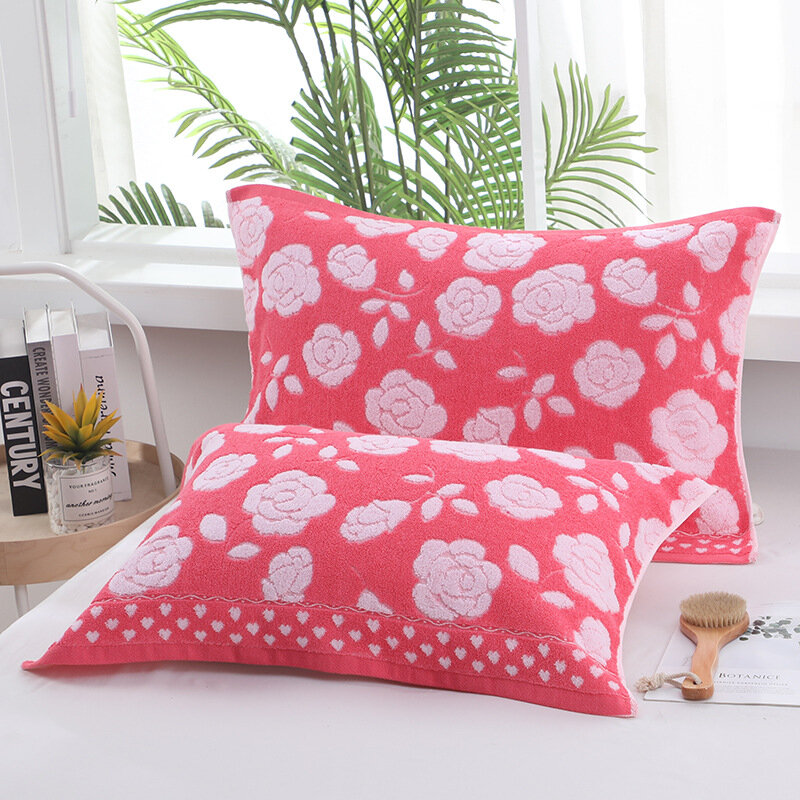 Набор подушек и полотенец из чистого хлопка, утолщенные и увеличенные, для взрослых, свадебные, полностью хлопковые, старинные махровые полотенца для дома, впитывающие пот