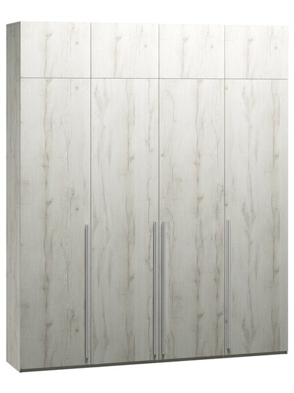 Шкаф распашной Лорена Бест-4 с антресолью Дуб Крафт Белый для одежды четырехдверный 210*240*40