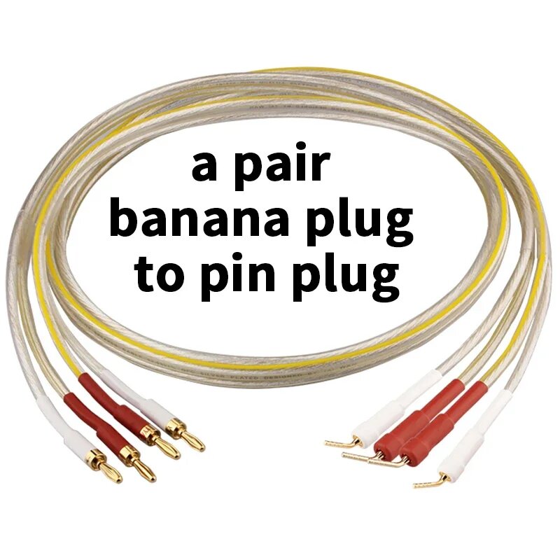 YYAUDIO HIFI посеребренный аудио кабель 6N OFC для Hi-Fi систем a pair-Banana to pin, 1,5 м