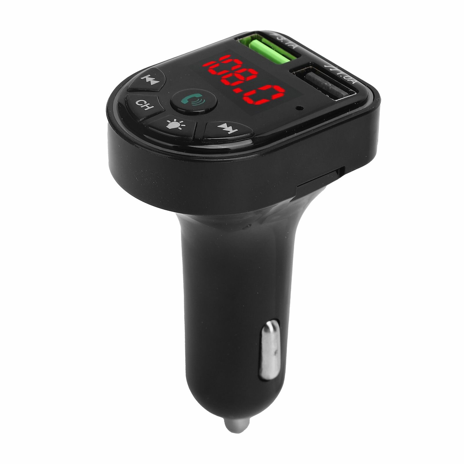 Авто FM-передатчик F5, BT 5.0, MP3, цветная подсветка