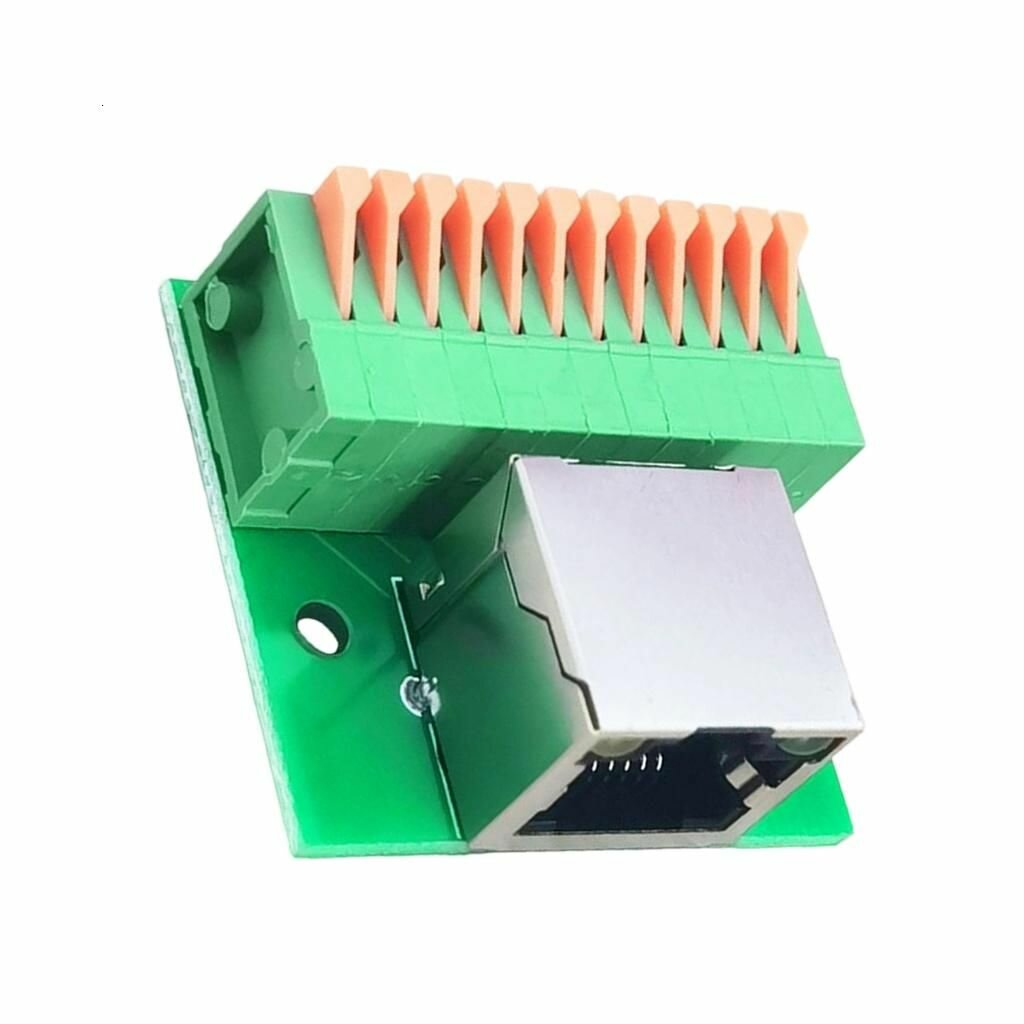 RJ45 розетки с индикатором LED, клеммы на DIN-рейку, 1pc