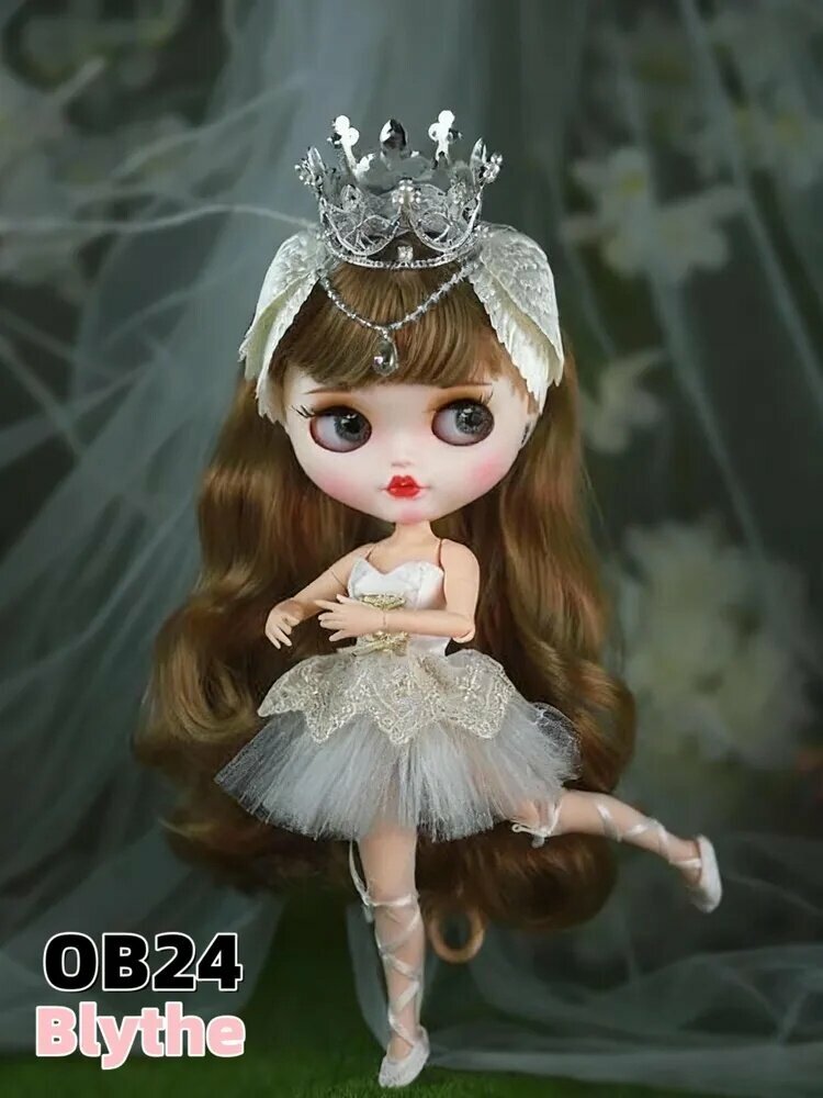 Шарнирная кукла Блайз Blythe на теле OB24, 30 см Полный комплект: парик, глаза, одежда Дизайнерский макияж