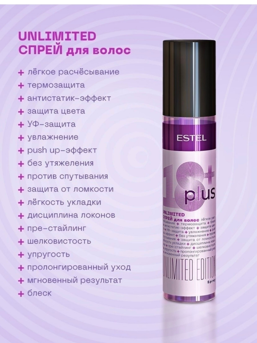 Увлажняющий спрей ESTEL 18+ PLUS для волос, 200 мл, восстановление