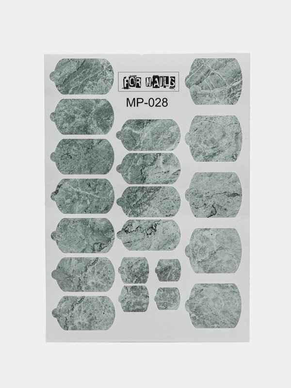 Наклейки плёнки для ногтей мрамор, камень, MP028, для маникюра и педикюра